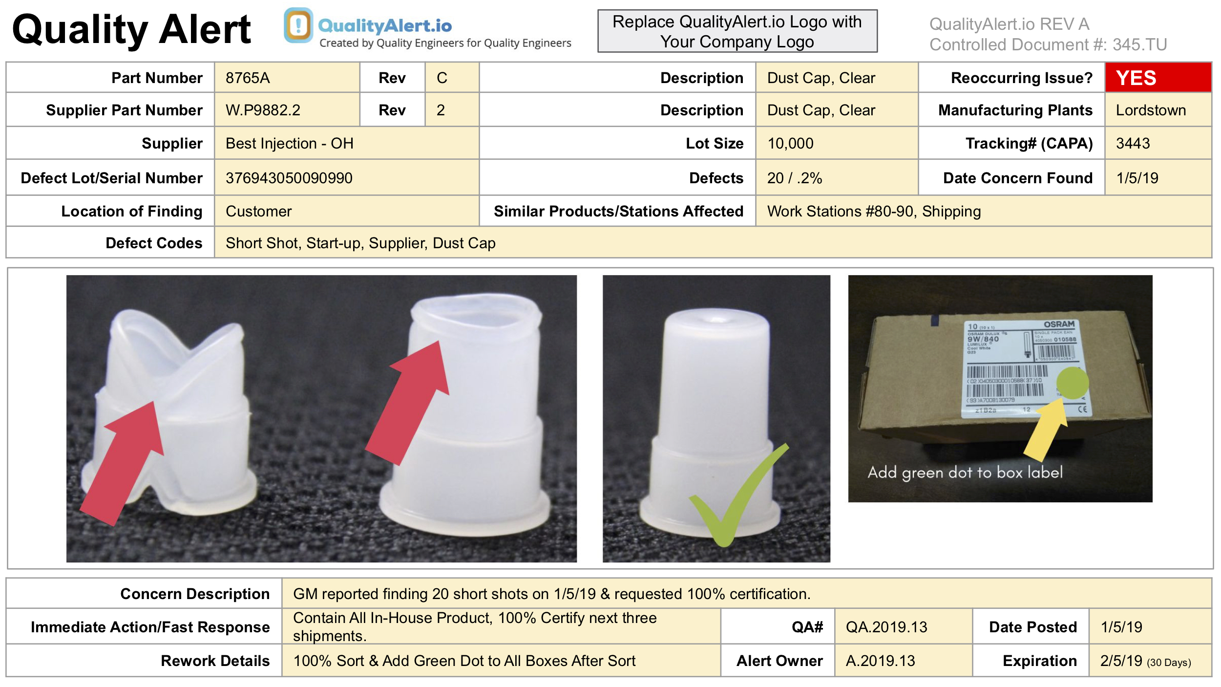 Free Quality Alert Templates